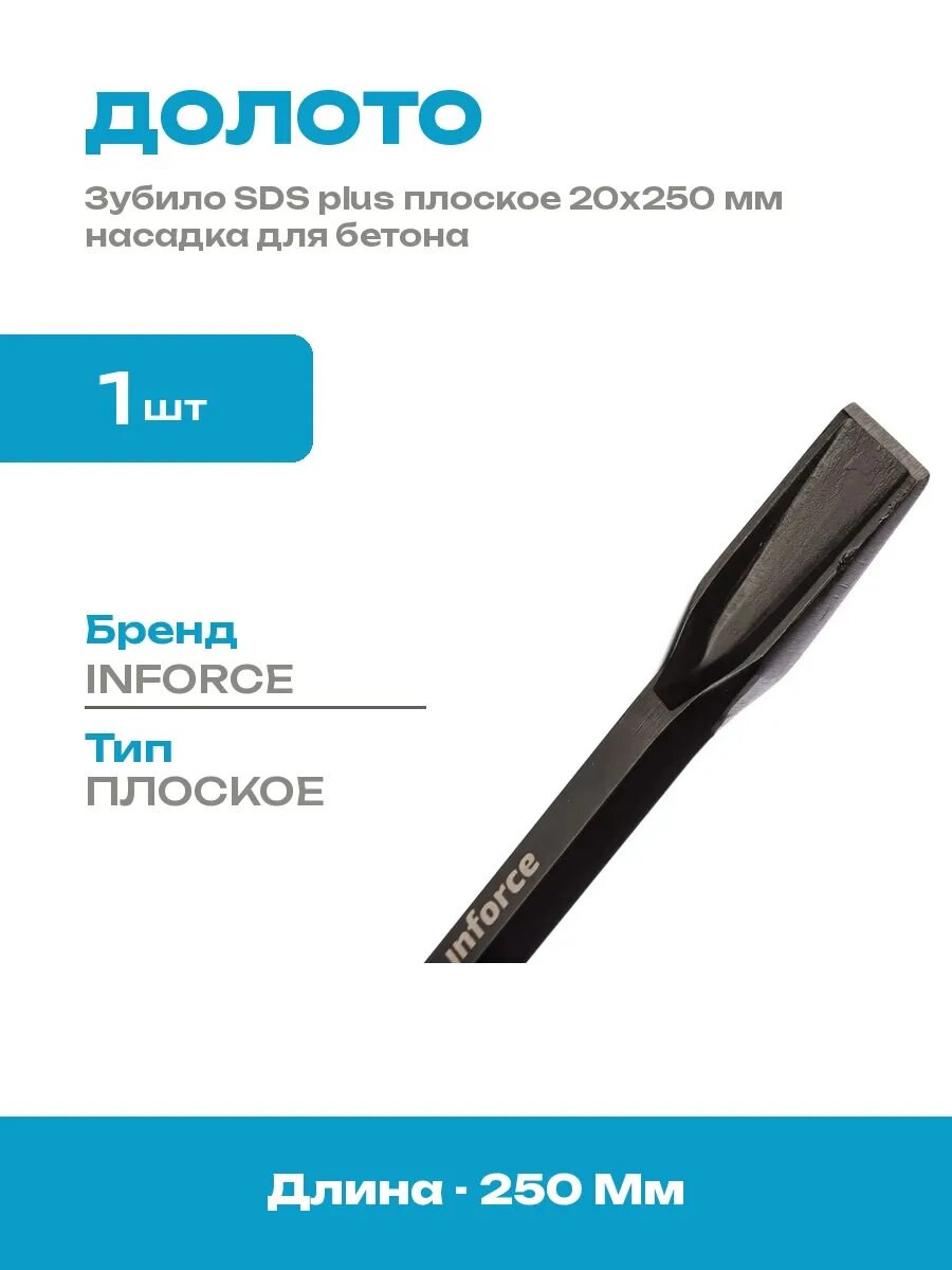 Долото плоское 20х250 мм SDS plus оснастка для перфоратора