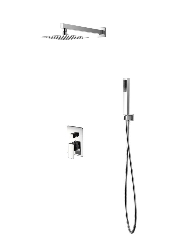 Душевой комплект SantiLine SL-9018 5 в 1, встраиваемый, с внутренней частью в комплекте, с термостатом, со смесителем, из нержавеющей стали, хром, глянцевый, душевая система