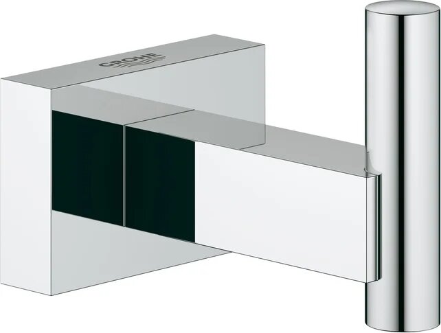 Крючок Grohe Essentials Cube 40511001 латунный, хром, вешалка для полотенец в ванную, на шурупах