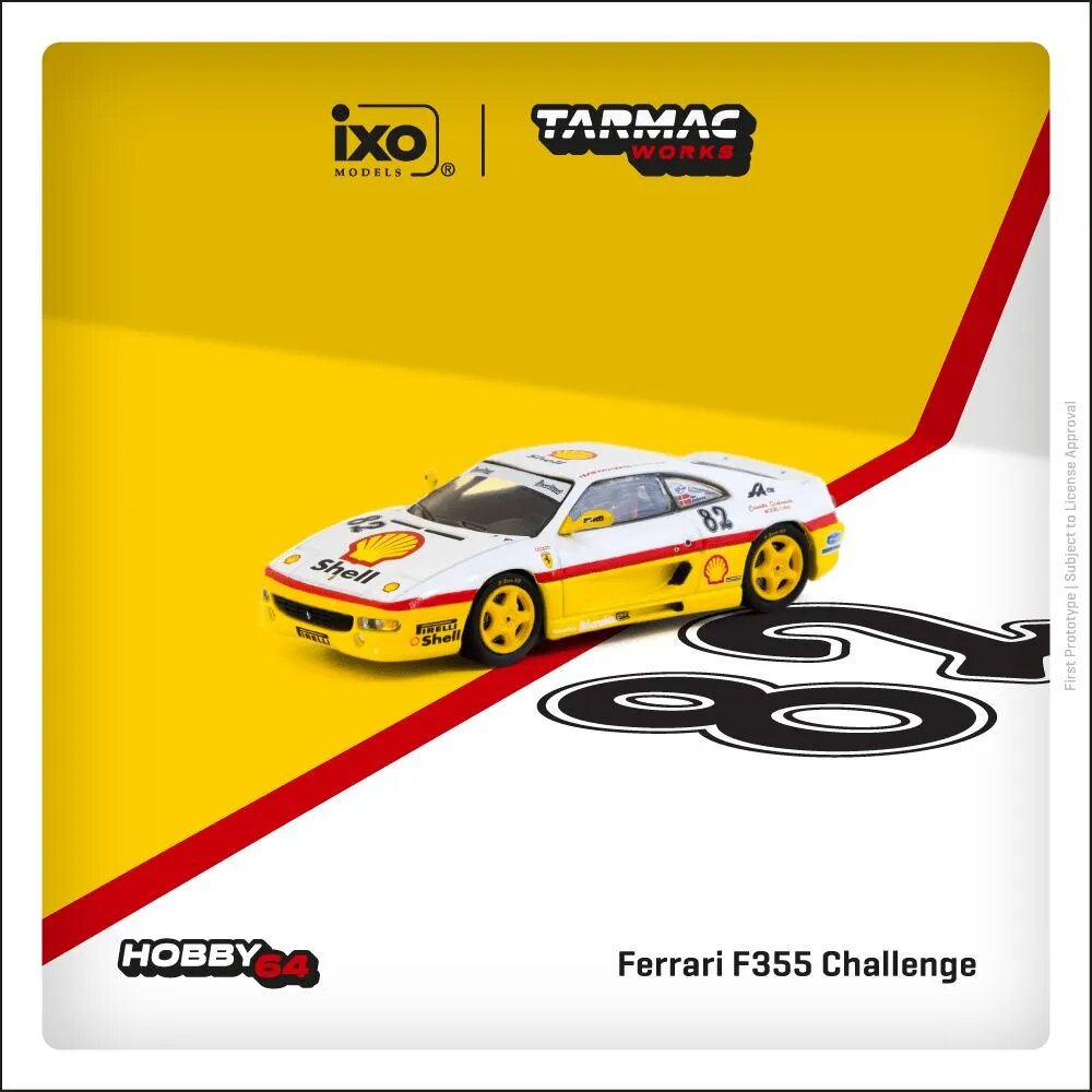 Машинка TW Tarmac Works 1:64 Ferrari F355 Challenge 1999 Die-cast Alloy Model Collection Toy Children Gifts