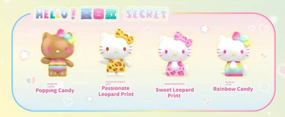 Hello Kitty Скрытая серия Набор из 4 мешочков с 12 фигурками 4 см, эксклюзивная коллекция