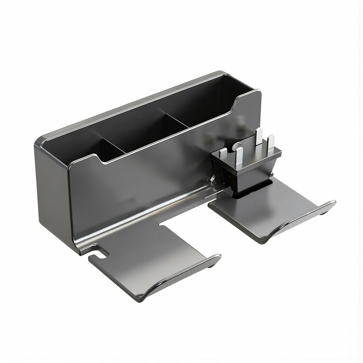 Держатель для фена настенный, материал устойчив к влаге, для ванной комнаты, без сверления, три секции для аксессуаров