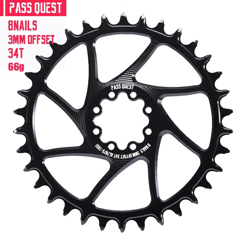 SRAM Force 8-Болтовая Зубчатая Шестерня 3 мм Смещение 34T Черная Деталь для Прямой Установки на Велосипед