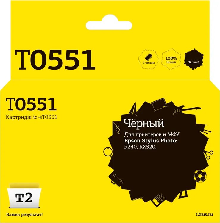 Картридж T2 IC-ET0551, T055140, черный / IC-ET0551
