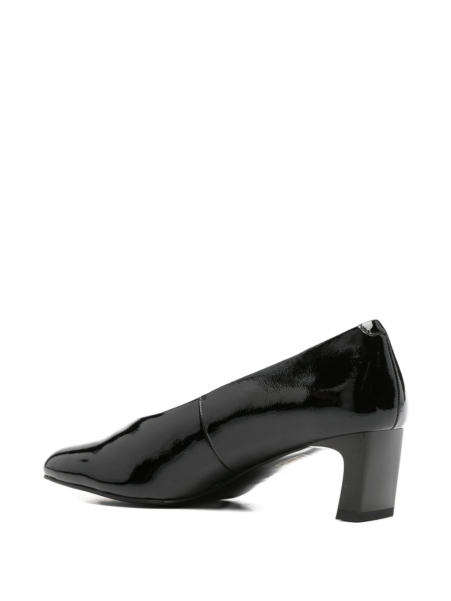Туфли LINDA BAUMANN Patent-finish square-toe pumps, размер 38, black/black — фото 1