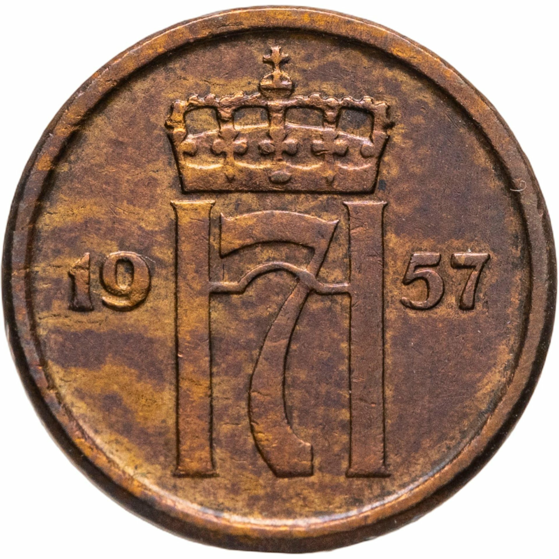 Норвегия 1 эре (ore) 1957 — фото 1