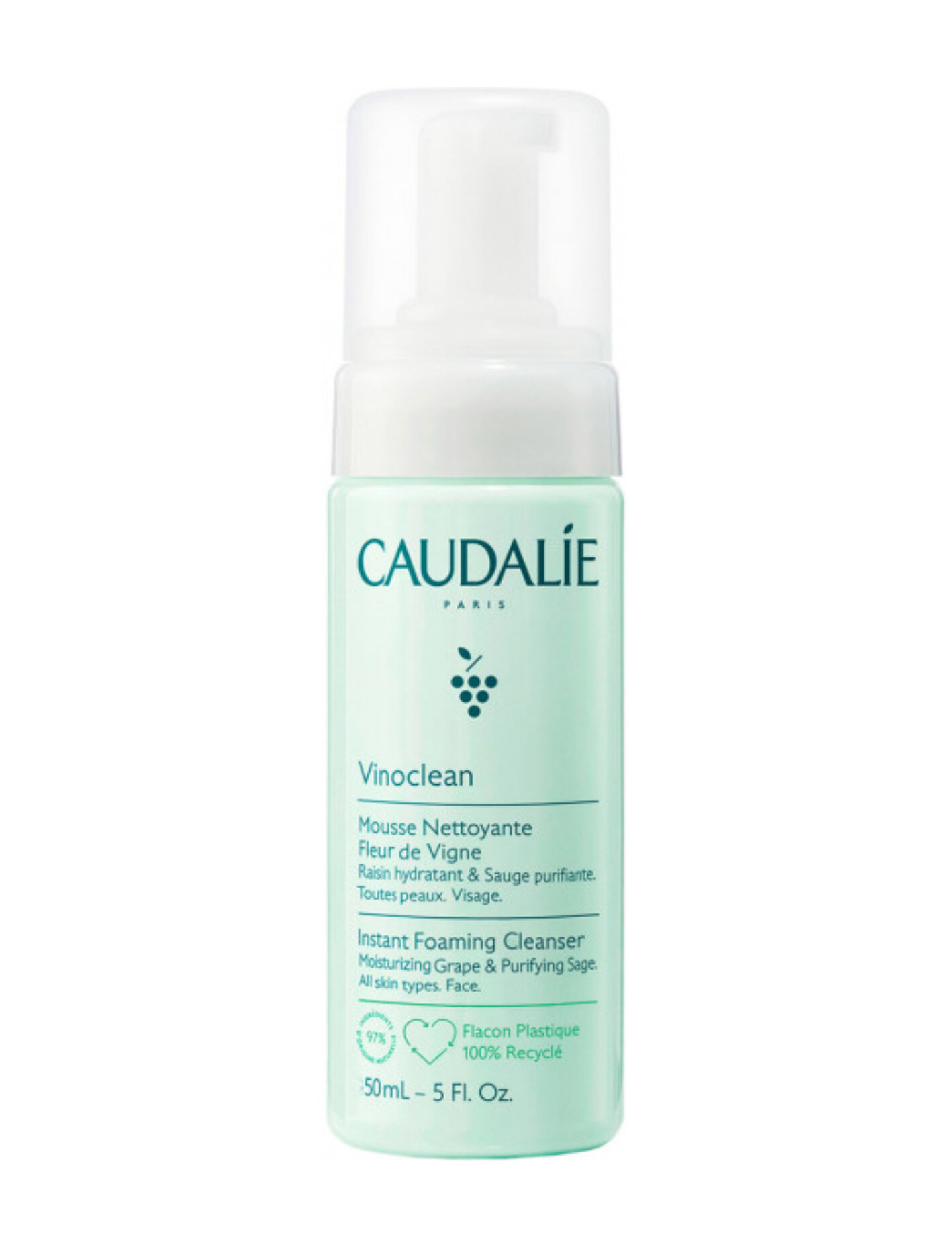 Мусс для лица CAUDALIE Vinoclean Instant Foaming Cleanser очищающий, 50 мл