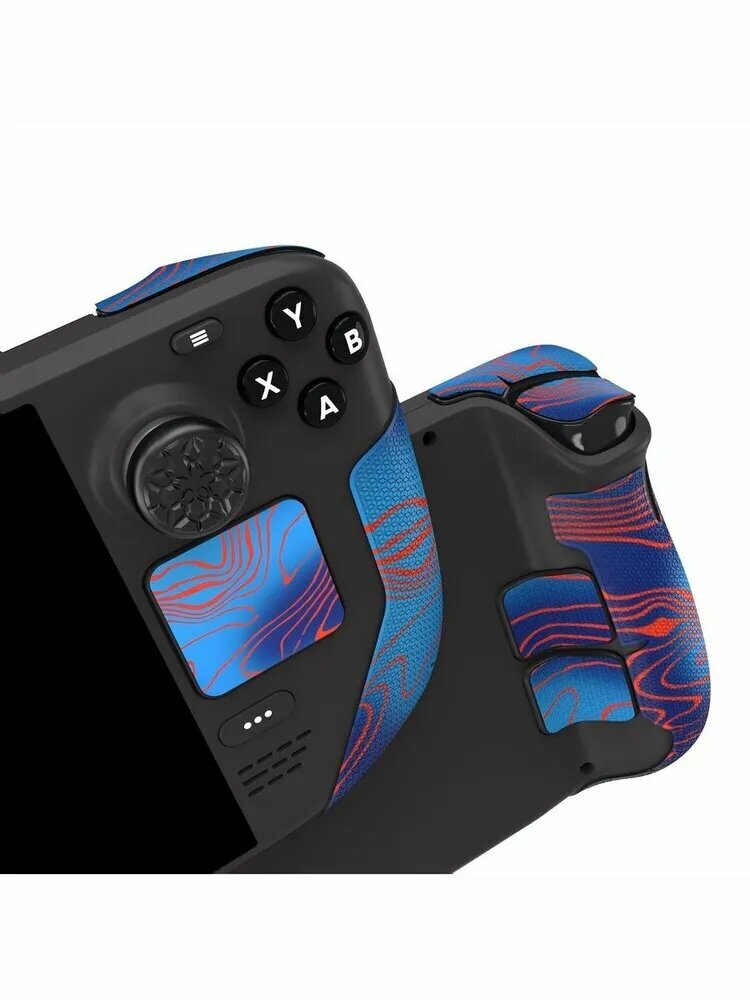 PlayVital Грипсы Split Handle для Steam Deck LCD/OLED Damascuscamo с мягким антискользящим покрытием