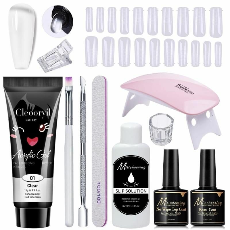 (1 комплект) Клей для украшения ногтей Nail art 15 мл, набор из 11 предметов-A