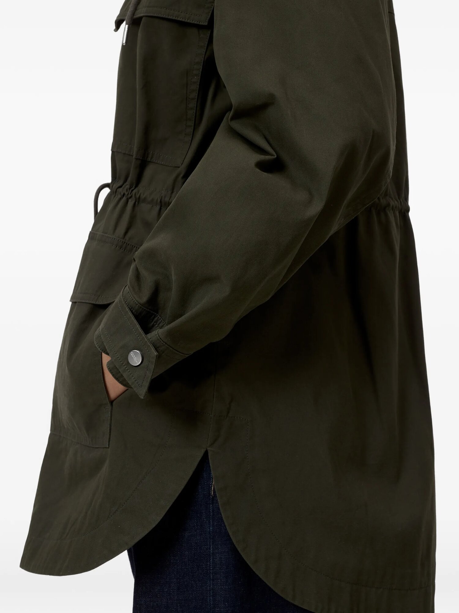 Куртка Closed Drawstring-waist cotton parka, размер S, зеленый, — фото 1