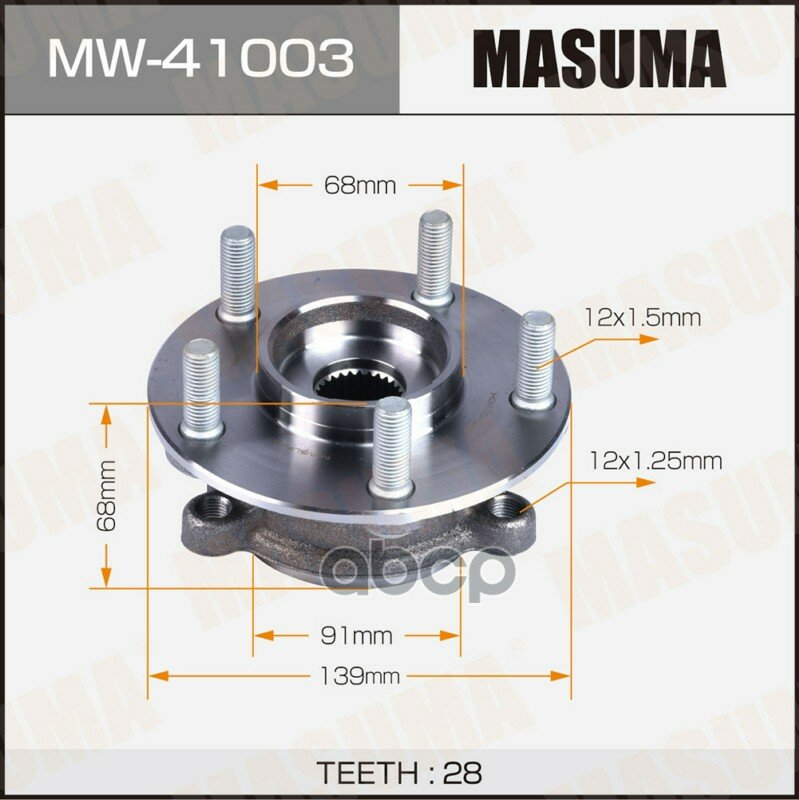Ступичный узел MASUMA front MAZDA AXELA, MAZDA 3 / BMEFS, BM5FP (with ABS) Masuma арт. MW41003
