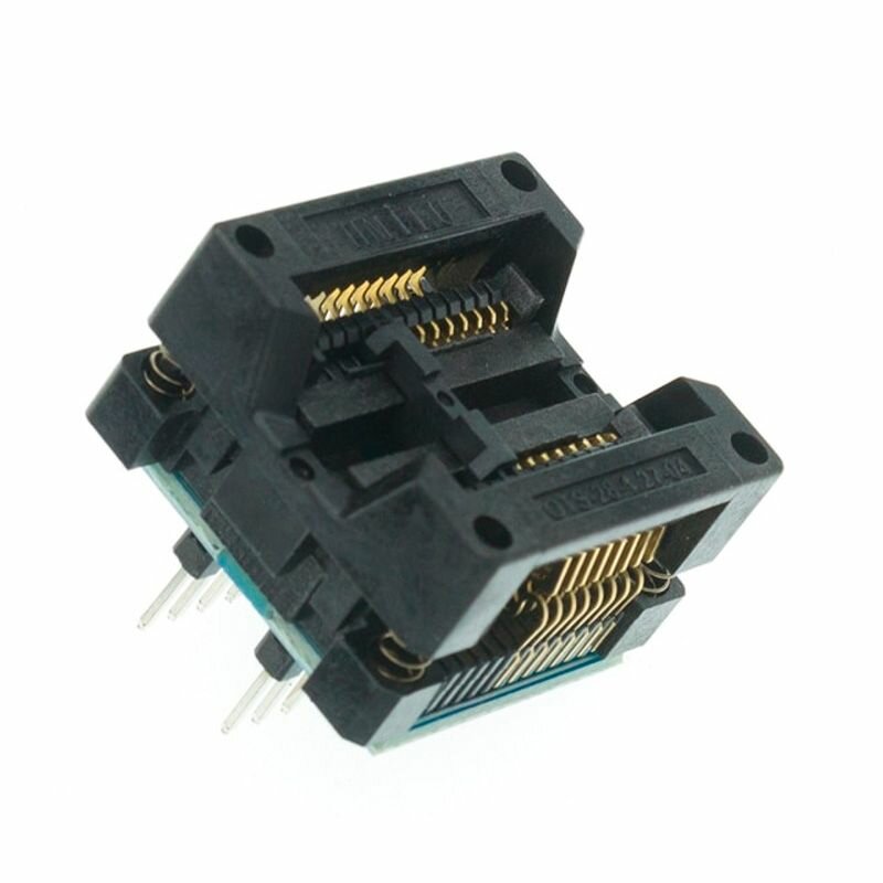 Адаптер, переходник, панелька, сокет (socket) SOIC16; SOP16 300mil на DIР8 быстрозажимной для программаторов с ZIF разъемом