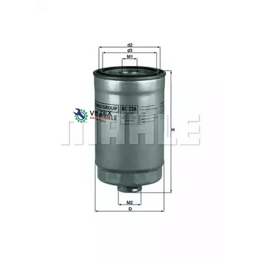 MAHLE KC226 фильтр топливный!\ Hyundai Tucson 2.0CRDi 04>