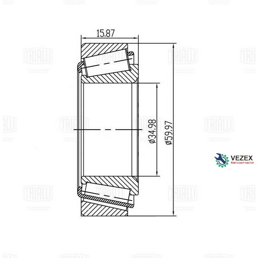 TRIALLI CS 0529 Подшипник ступицы для а/м Daewoo Matiz (98-) перед. (CS 0529)