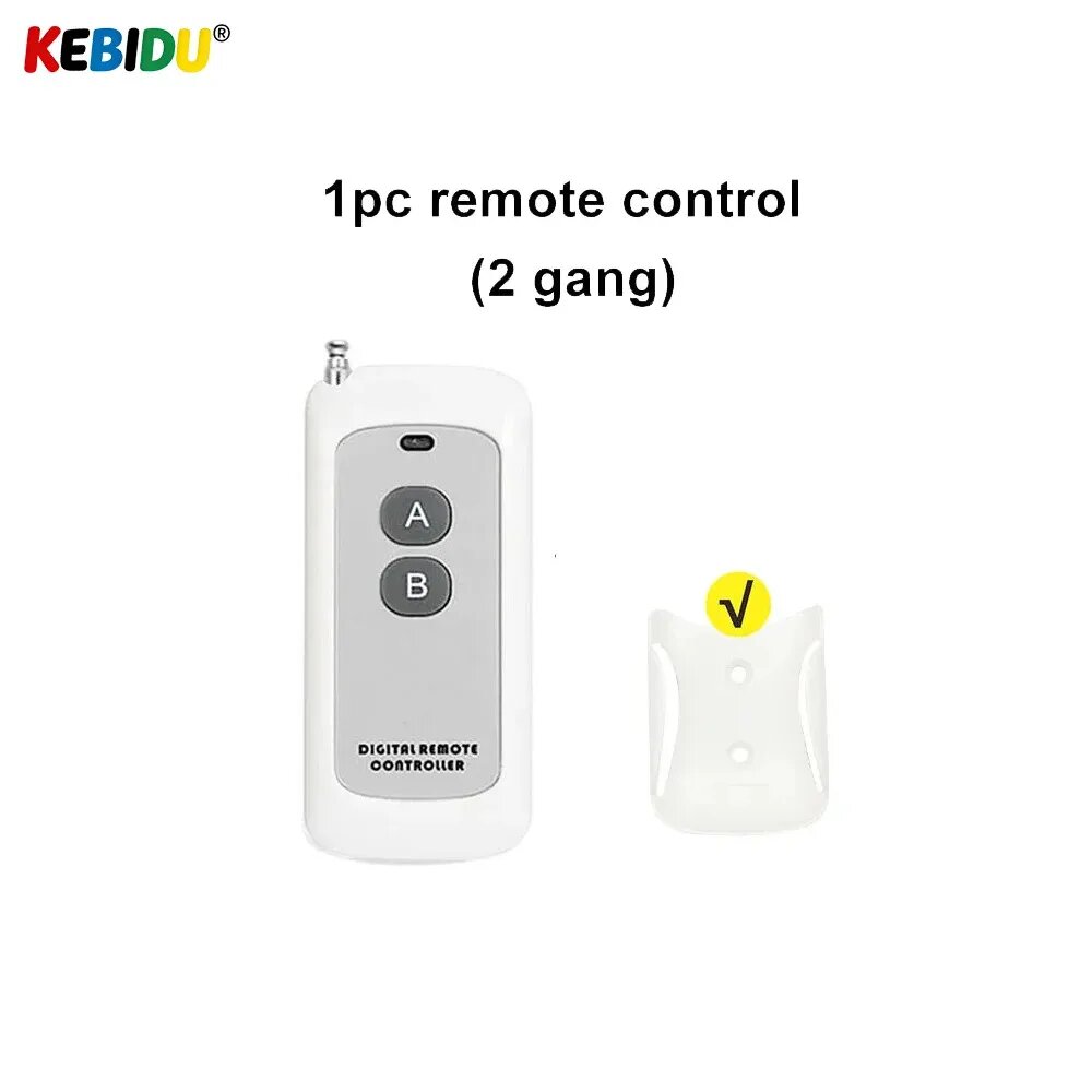 KEBIDU RF 433Mhz Удаленный пульт 1000м 2/4/6/8 каналов 1 remote(2gang)