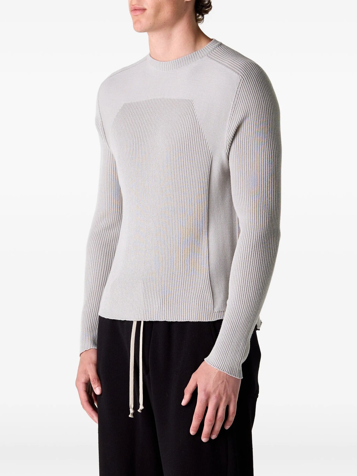 Толстовка Rick Owens Ribbed Geo sweatshirt, размер 54, , серый — фото 1