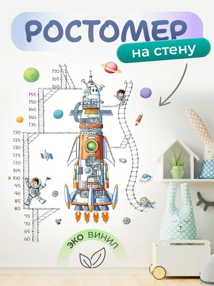 Интерьерная наклейка ростомер на стену в детскую комнату