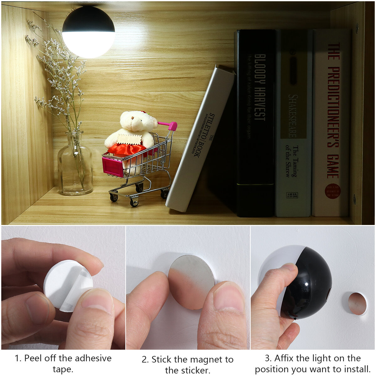 Светодиодный светильник LEDMOMO для сумочки, перезаряжаемый ночник с USB-подсветкой, настенное освещение для спальни, вестибюля, холла, двора