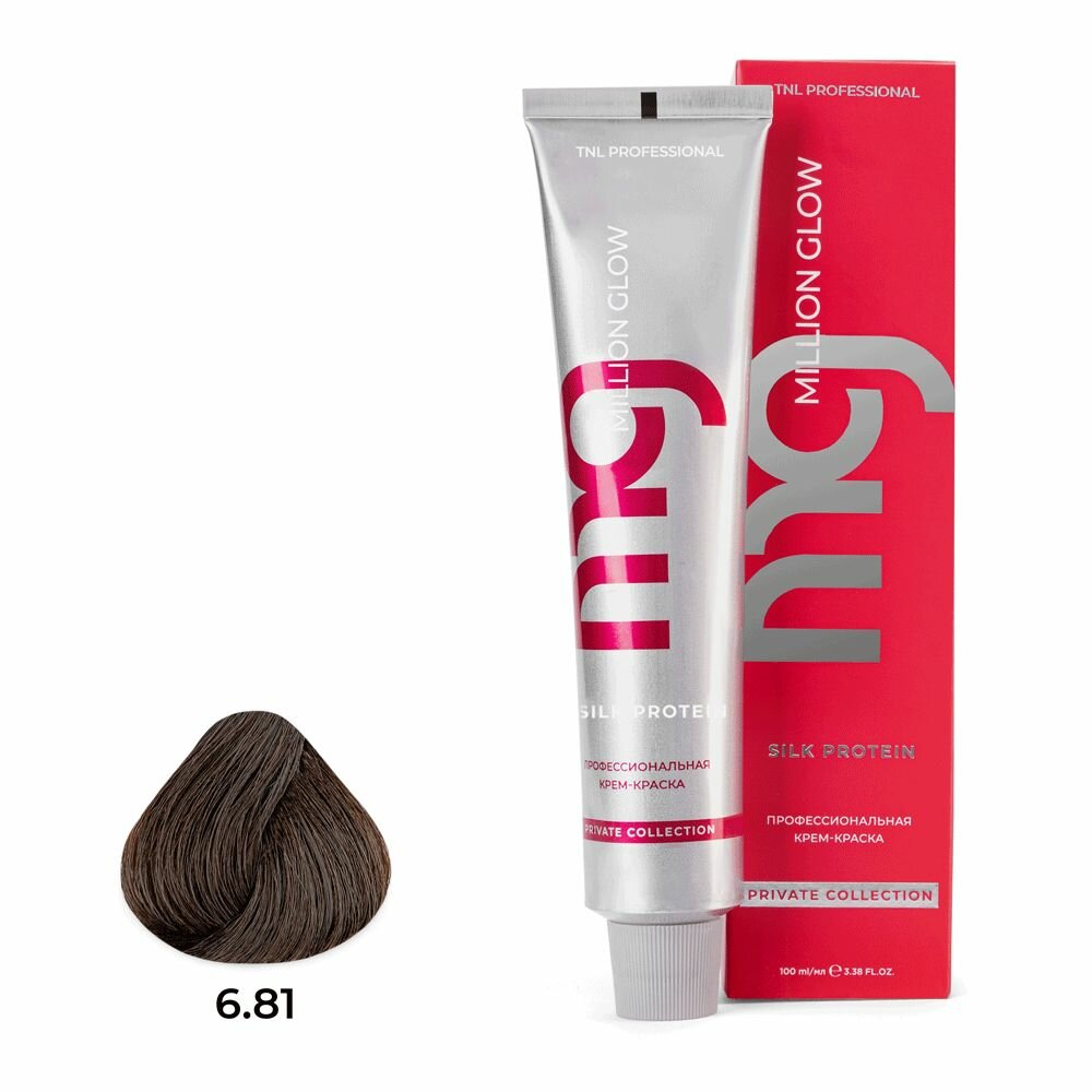 Крем-краска для волос Million glow Private collection Silk protein 6.81
