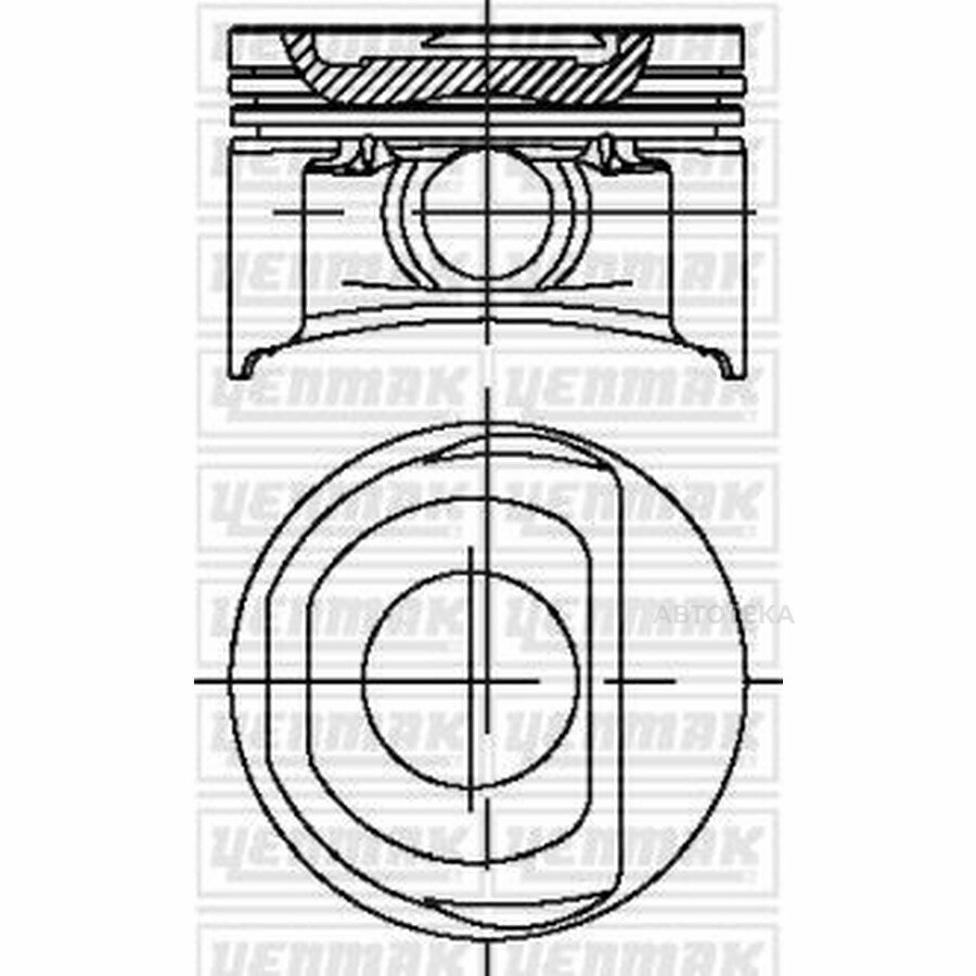 7200 mm. Поршень с пальцемс кольцам YENMAK 3104266000