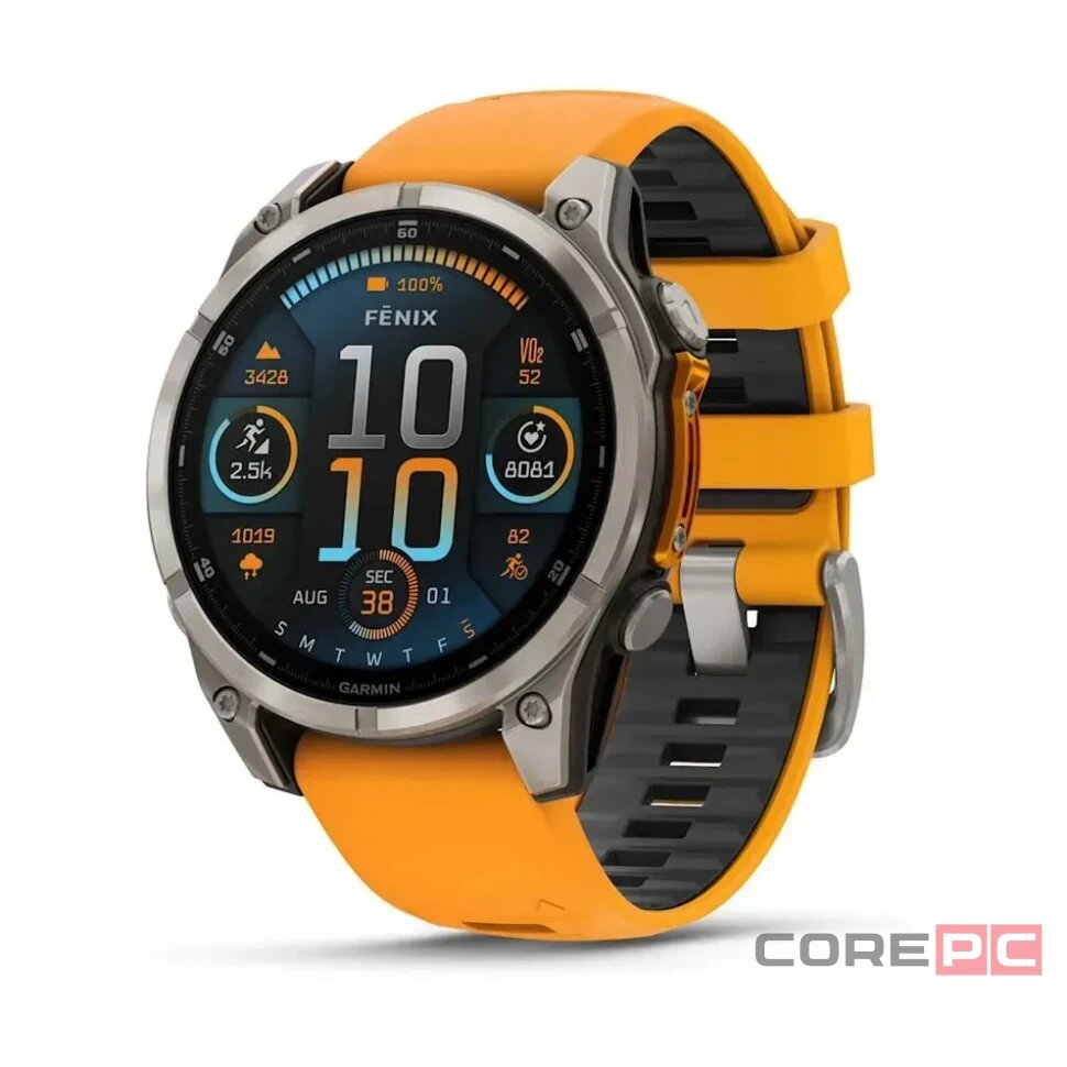 Смарт-часы Garmin Fenix 8 47mm Amoled Sapphire Titanium (Orange/Graphite) (010-02904-11)