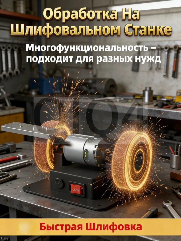 Lituo Настольный точильный станок премиум с двойным абразивным кругом и 9 скоростями, для заточки ножей, Черный