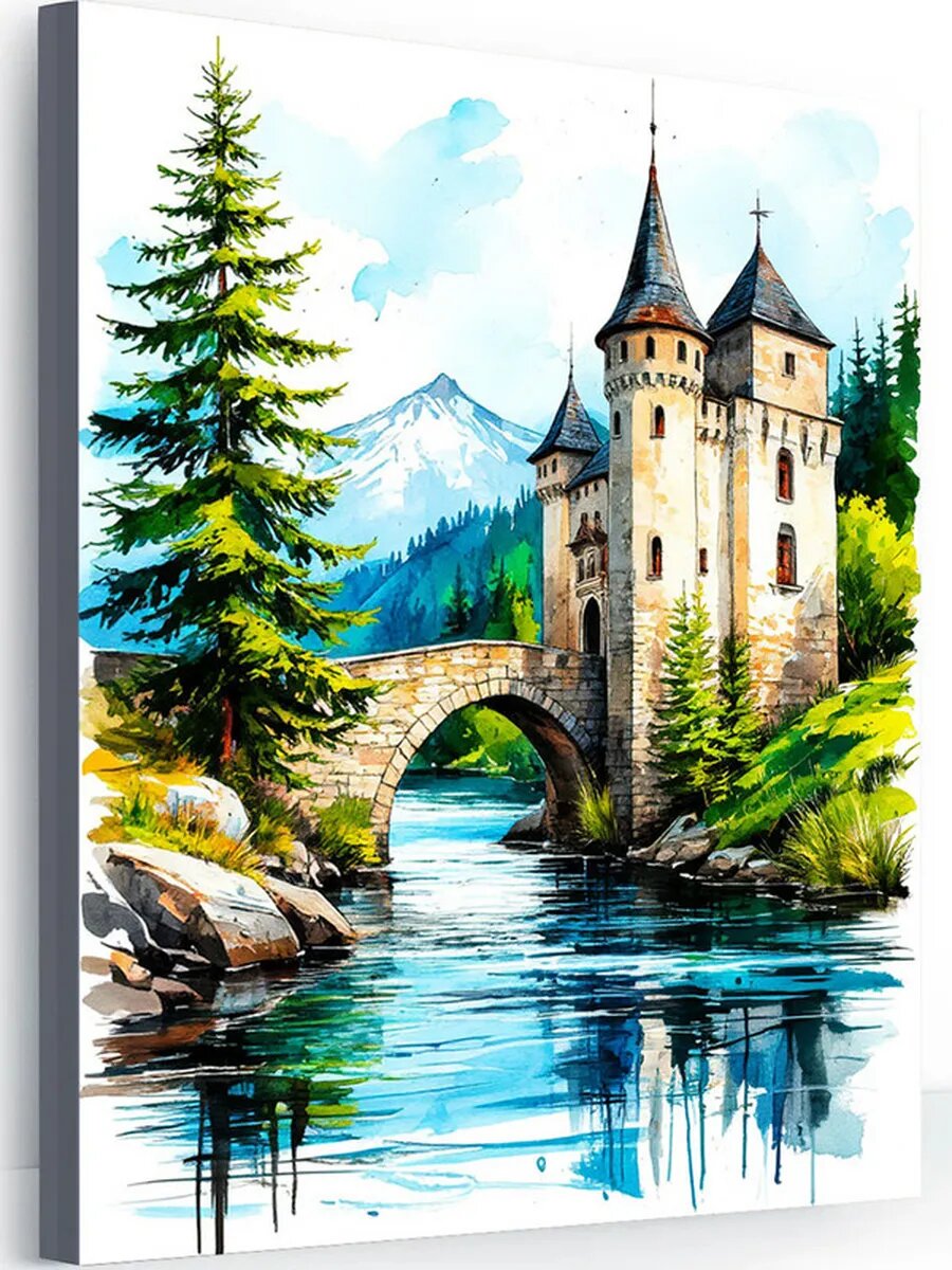 Картина на стену для интерьера "Замок", на подрамнике, 40 x 50 см