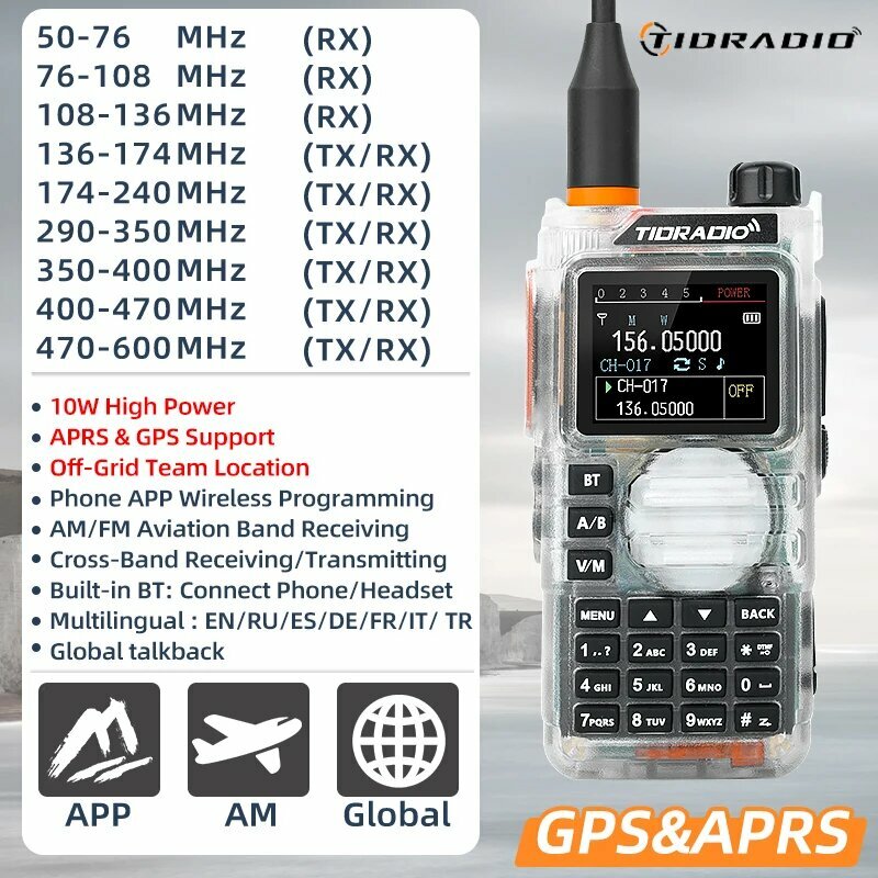 Рация TIDRADIO H9 10W GPS APRS, Crystal
