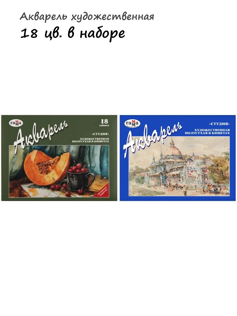 Акварель художественная 18цв, арт. 076560