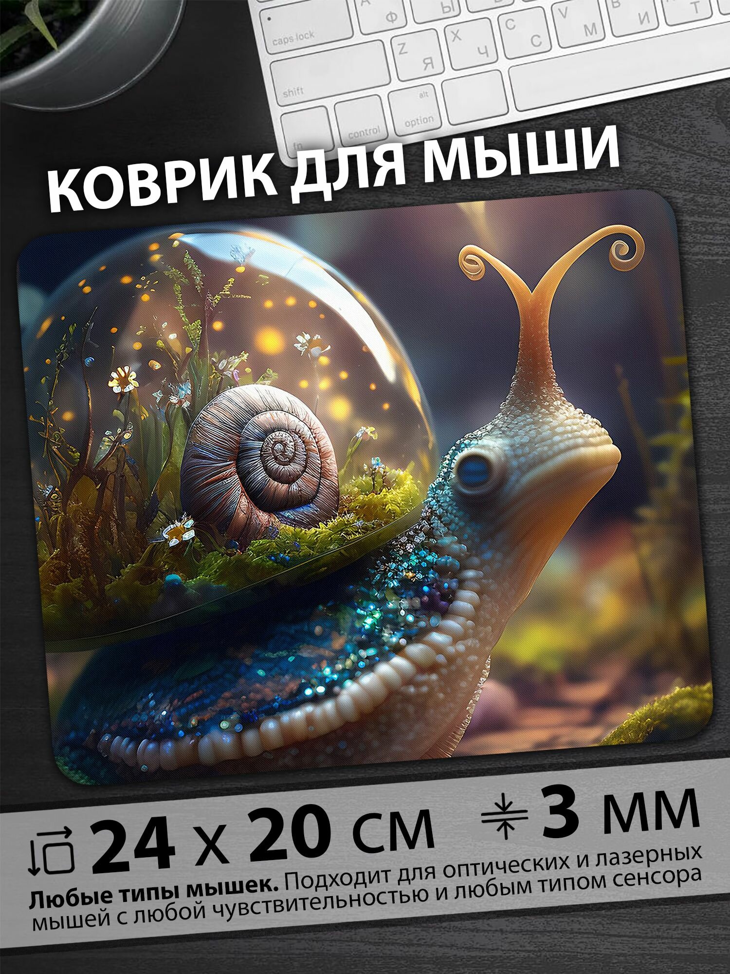 Резиновый коврик для мыши (24 x 20 см x 3 мм)