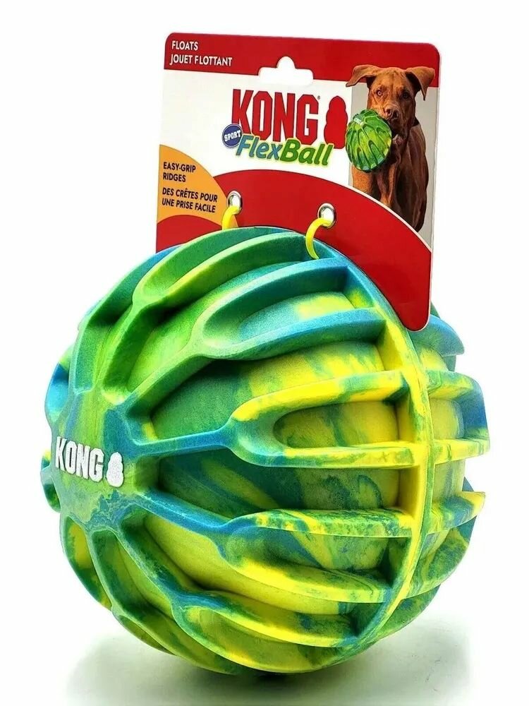 Мяч KONG Flexball Sport XL, для собак, большой, зеленый, D - 17,7 см, вес 0,5 кг