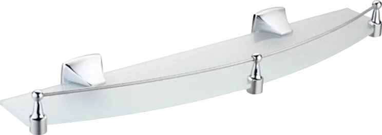 Полка под зеркало Wasserkraft Wern K-2544 50 см, стеклянная, латунь, хром, матовая, глянцевая, полка для ванной, с бортиком