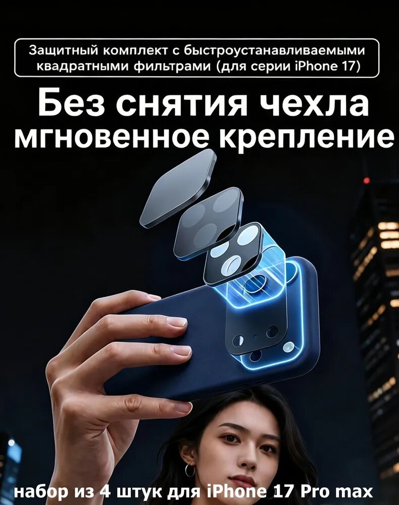 Магнитные фильтры для объектива, набор из 4 штук для iPhone 17 ProMax
