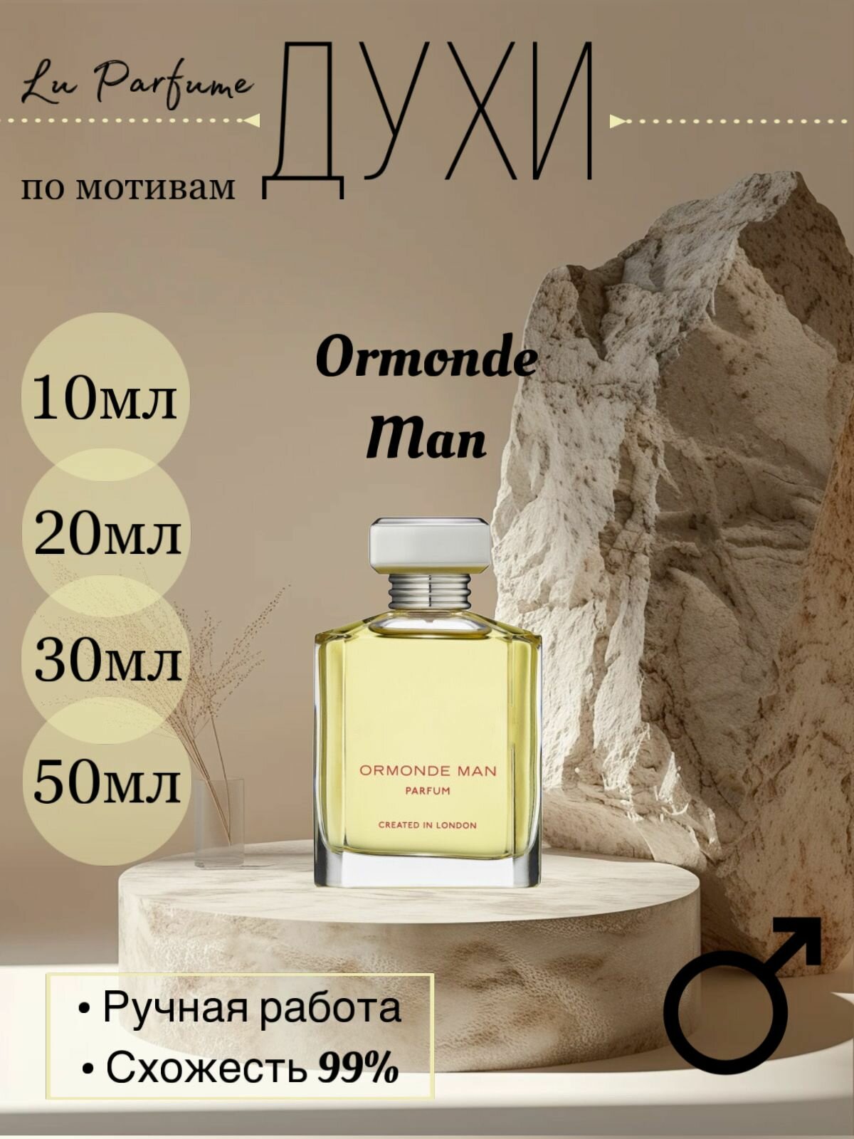 Духи ручной работы по мотивам 'Ormonde Men', для мужчин Lu Parfume