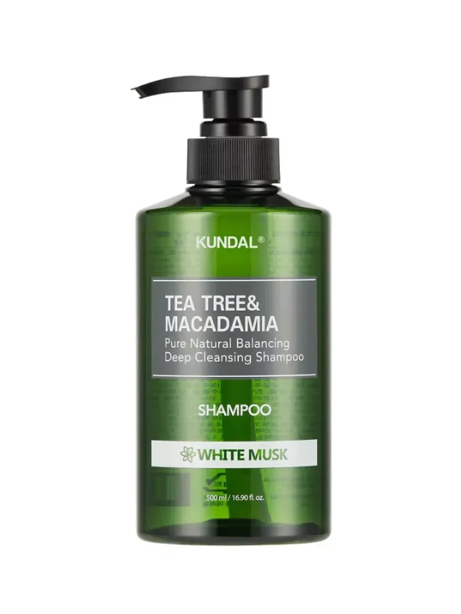 KUNDAL Шампунь для волос очищающий Белый мускус Tea Tree & Macadamia Shampoo, 500 мл