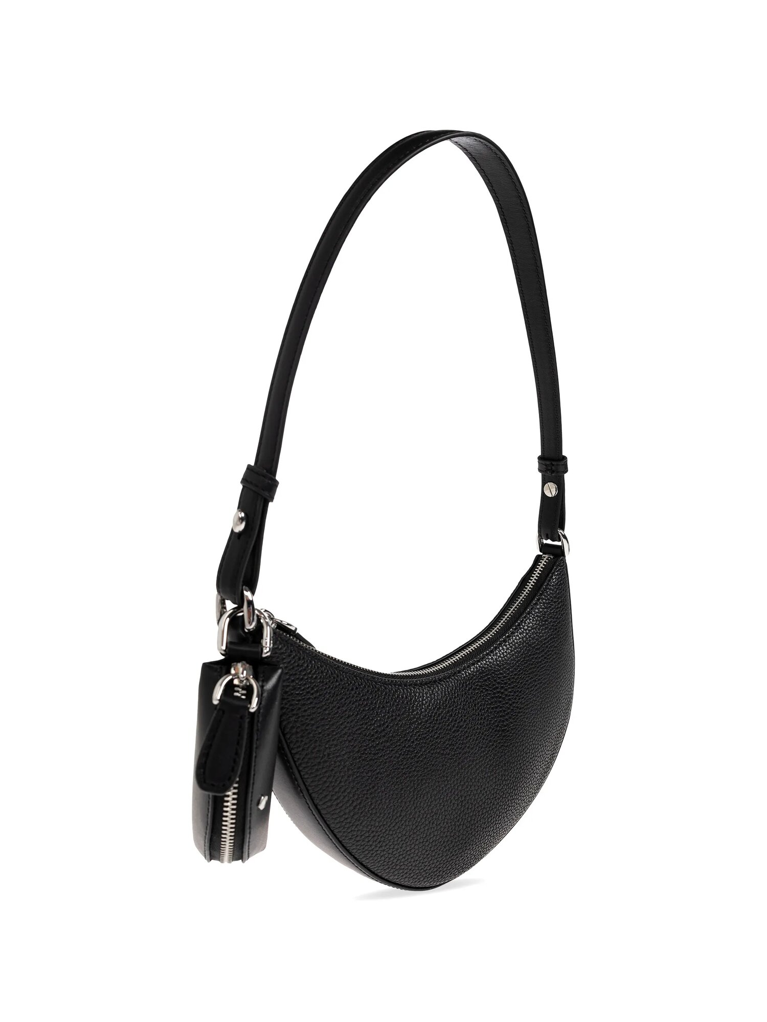 Сумка kate spade Pebbled-leather crescent shoulder bag, черный/черный — фото 1