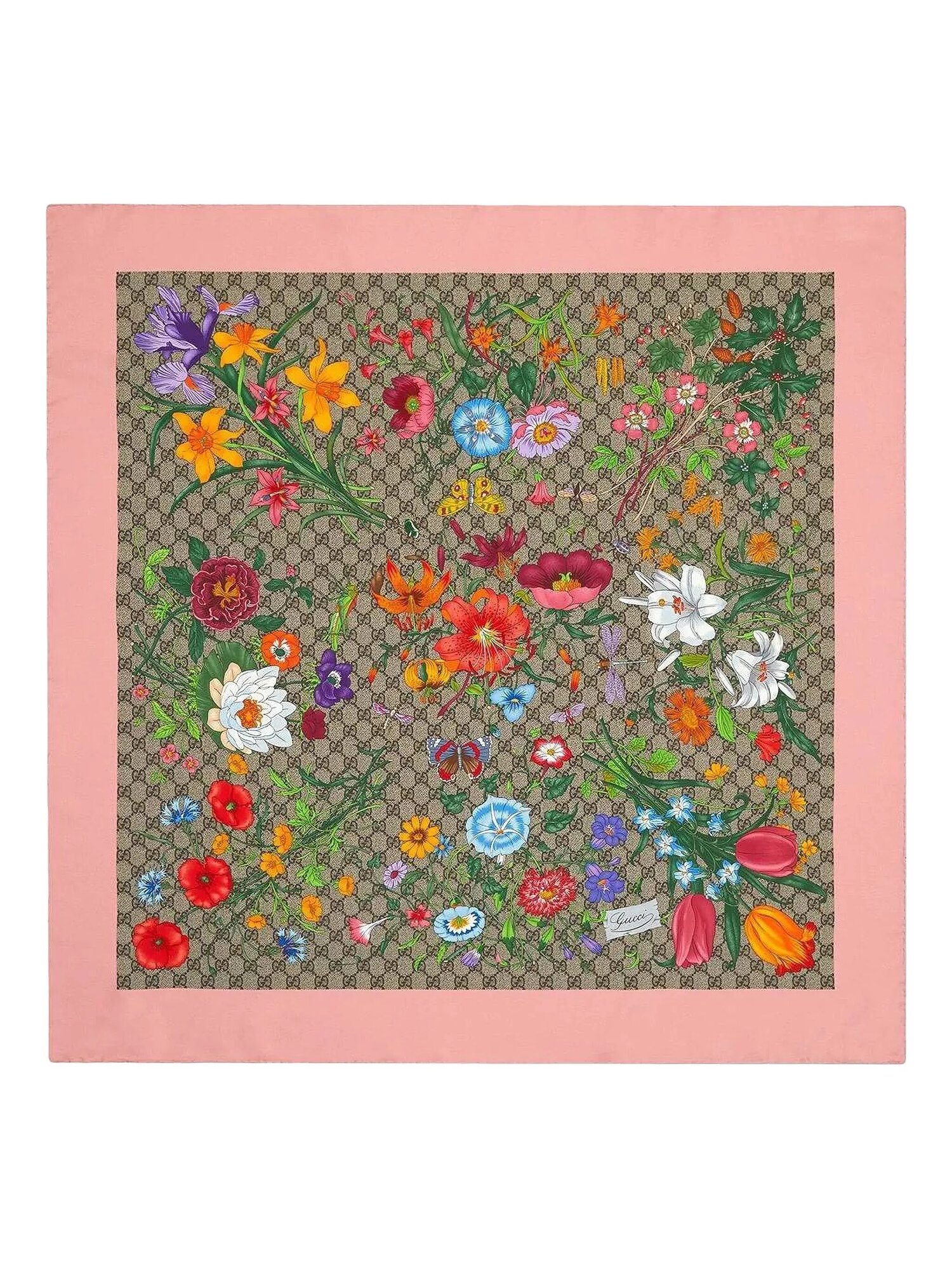 Шарф GUCCI GG Flora для девочек, разноцветный — фото 1