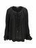 Блуза Tom Ford Ruffle-trimmed lace-up blouse, размер 38 EU, черный
