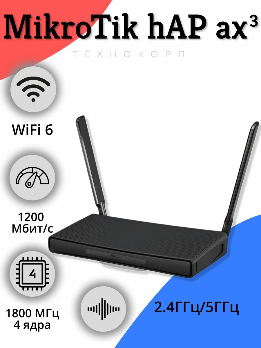Роутер Mikrotik hAP ax3 WiFi 6