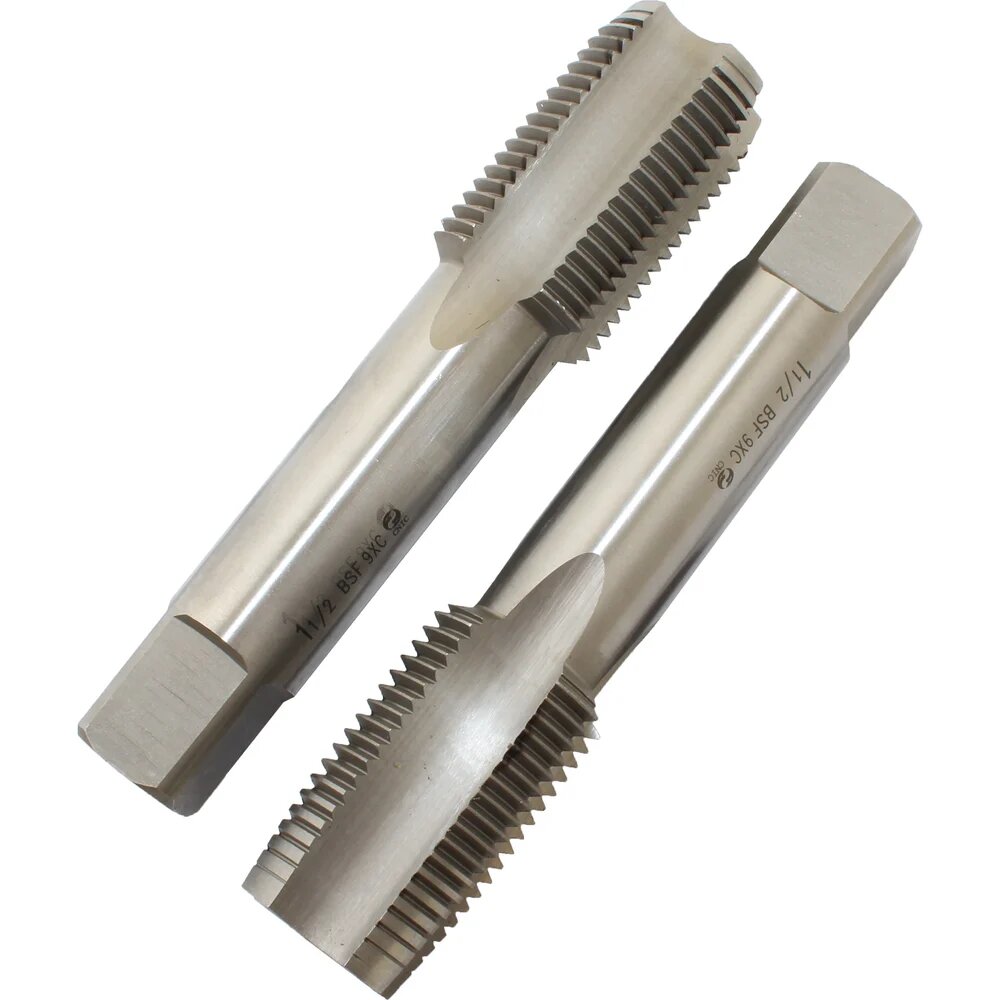 Метчик CNIC 1 1/2" BSF 55гр 9ХС дюймовый, ручной, к-т из 2-х шт. 8 ниток/дюйм 56472