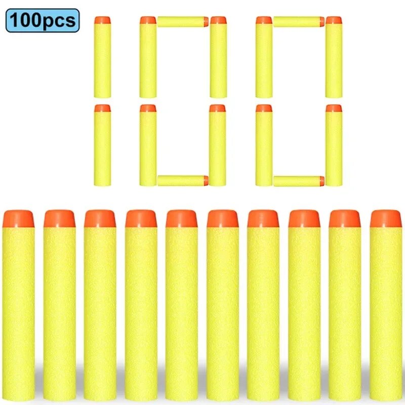 Мягкие пули для Nerf, 100 шт, 7,2 см 100 PCS Yellow