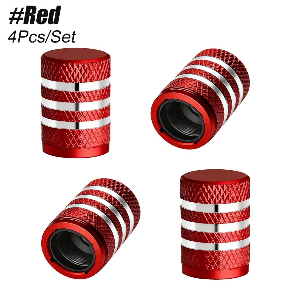 Набор Из 4 Металлических Колпачков Для Колес - Устойчивые К Коррозии Герметичные Колпачки Для Ниппелей С Пластиковыми Вставка.
