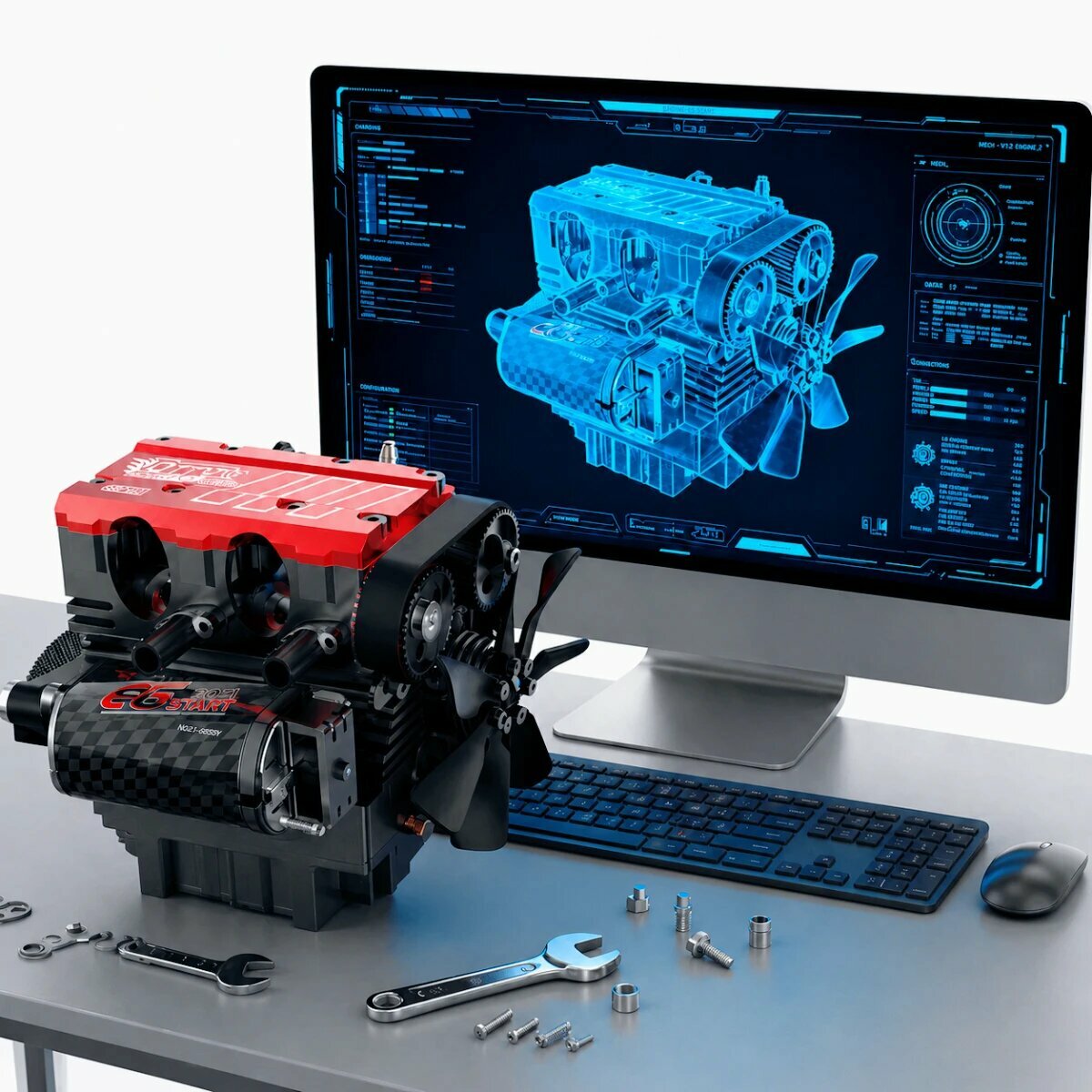 Двигатель TOYAN FS-L200AC Розовый, Starter Kit B-2 — фото 1
