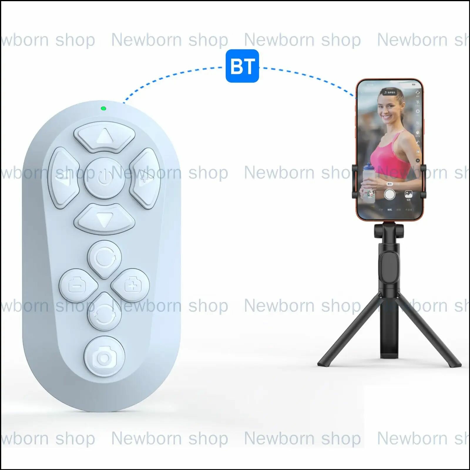 Беспроводной Bluetooth-пульт Д18 для съёмки видео с телефона, версия 5.3, дальность 10 м