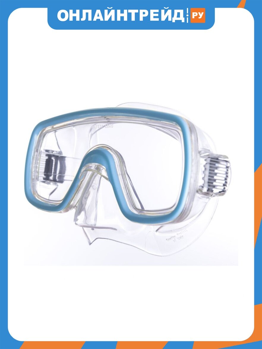 Маска Salvas Domino Jr Mask, для плавания арт. CA105C1TQSTH, безопасн. стекло, Silflex, размер: S, голубой