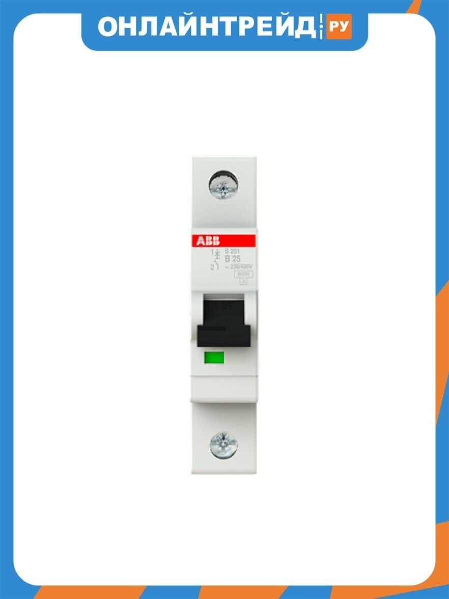 Автоматический выключатель Abb 1p B 25А 6кА S201, 2CDS251001R0255