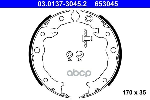 Колодки тормозн. барабан.[170х35] SUBARU Forester 13->/Impreza 12->/XV 12-> Ate арт. 03-0137-3045-2