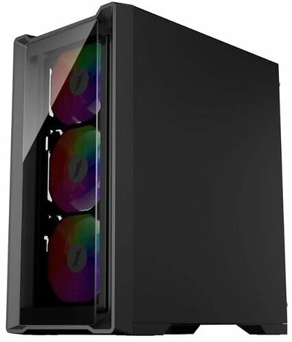 Компьютерный корпус 1STPLAYER TRILOBITE T4-G (T4-G-BK-4F1) черный - Mini Tower, Micro ATX, USB 3.2 Gen 1 Type A