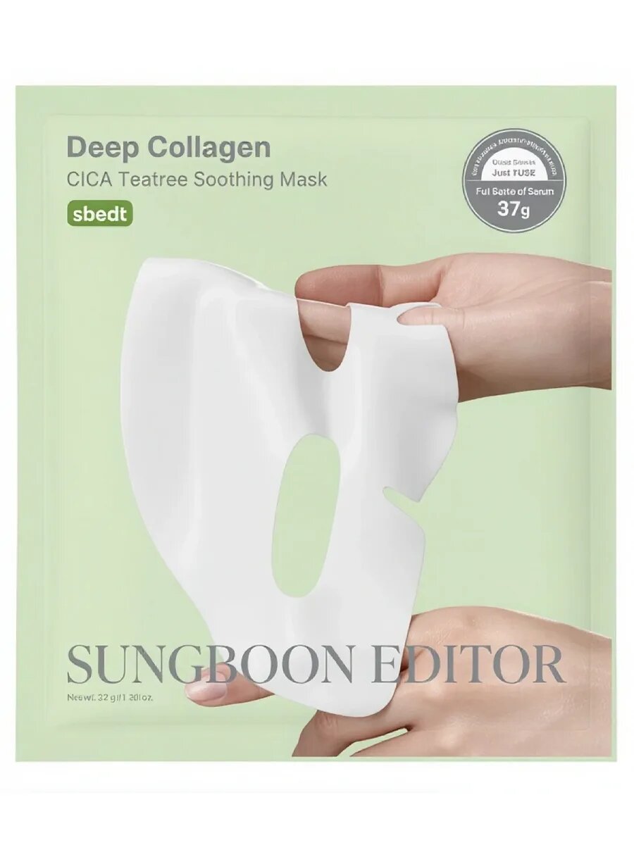 Sungboon Editor Успокаивающая гидрогелевая маска Deep Collagen Cica Teatree Soothing Mask 37 гр