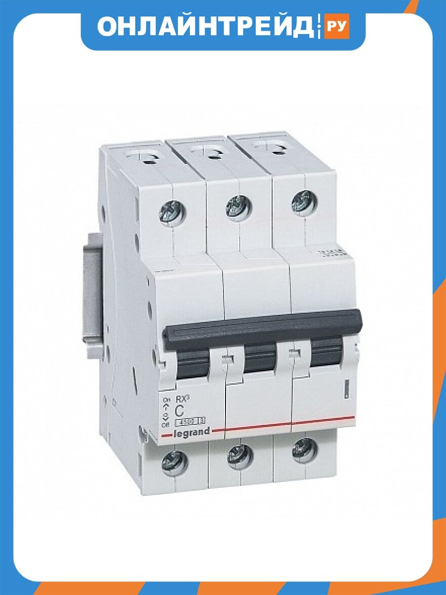Автоматический выключатель Legrand RX3 32А 3P (C) 4,5kA, 419711
